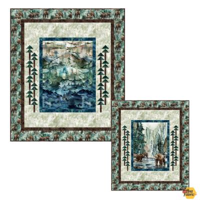 Northern Peaks: Parallel Forest Bear Quilt Kit -- Northcott Fabrics ...