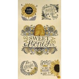 Bee Grateful by Deb Strain: Bee Panel Parchment (2/3 yard) -- Moda ...