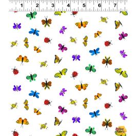 Colorama: Butterflies White -- Clothworks Textiles y3809-1